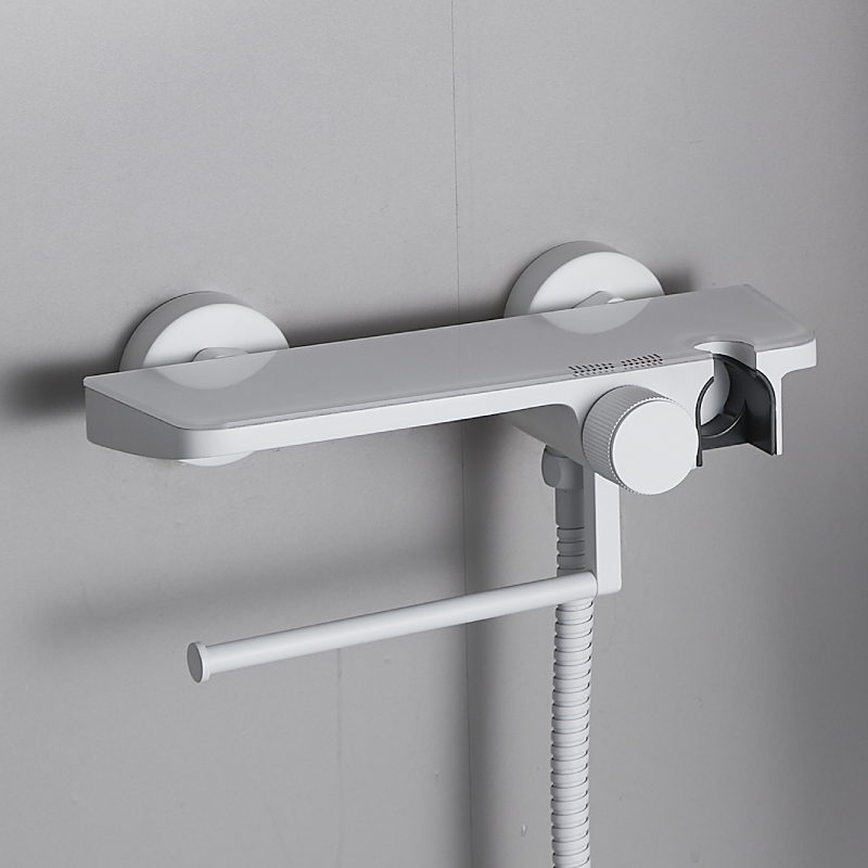 Intimate hygiene shower set with mixer and hose, white matte Daisy ...