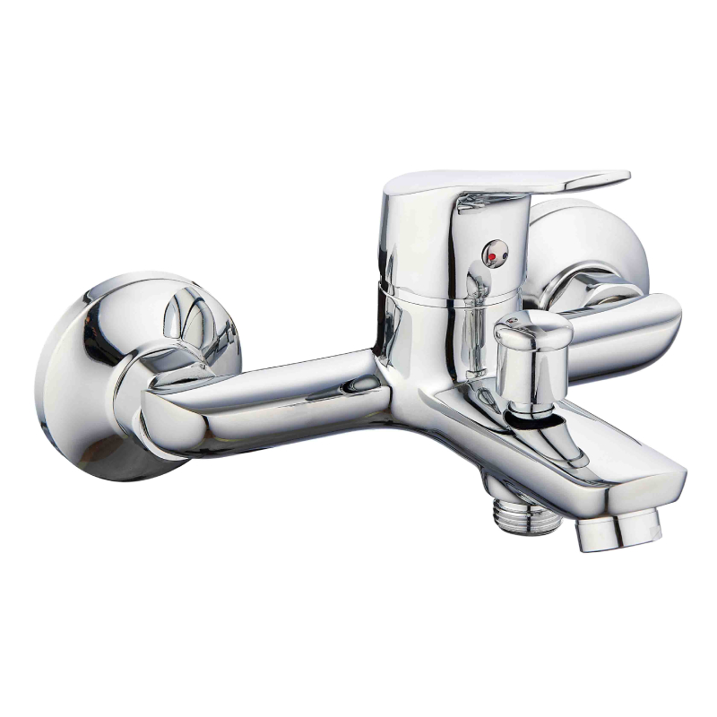 Wall-mounted bath/shower mixer with accessories - shower head, holder ...