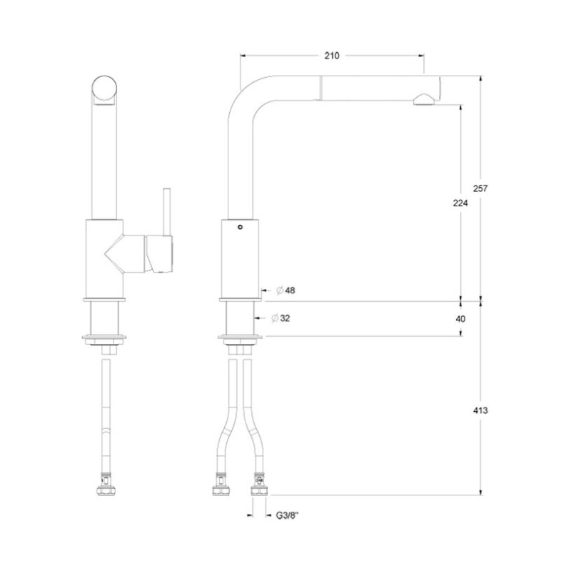 White standing kitchen mixer with pull-out shower 689361000 FAT ⋆ ...