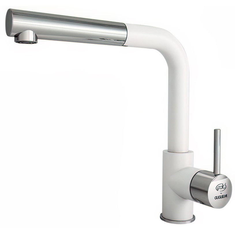 White standing kitchen mixer with pull-out shower 689361000 FAT ⋆ ...