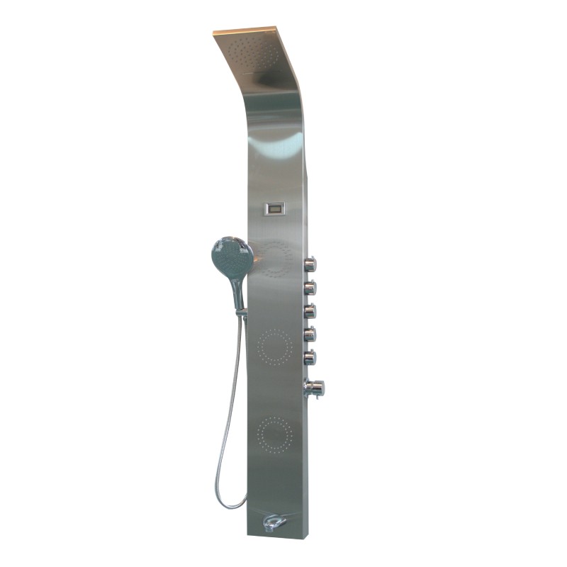 Hydromassage shower panel with 3 nozzles, stationary and mobile shower ...