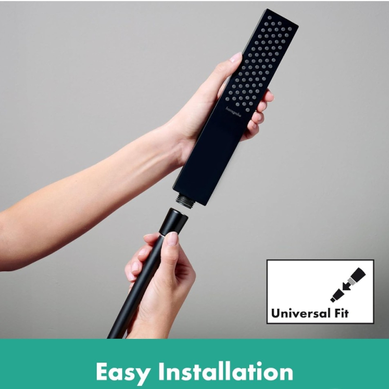 Hand shower stick 100 x 25 mm Pulsify E Baton hand black matt HANSGROHE ...