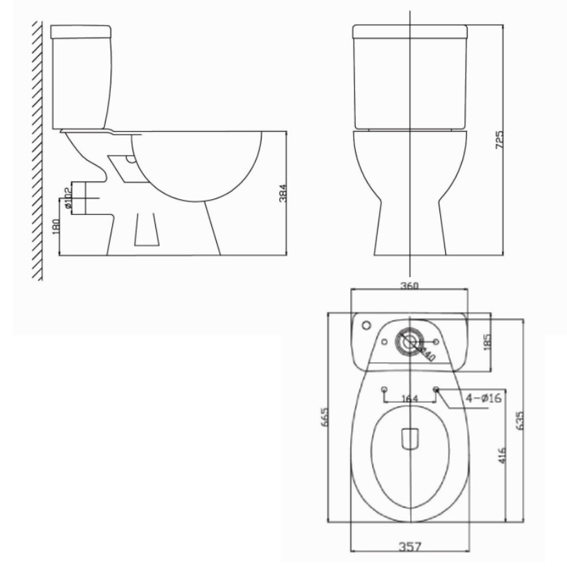 Моноблок задно оттичане - комплект със седалка с плавно затваряне ⋆ ...
