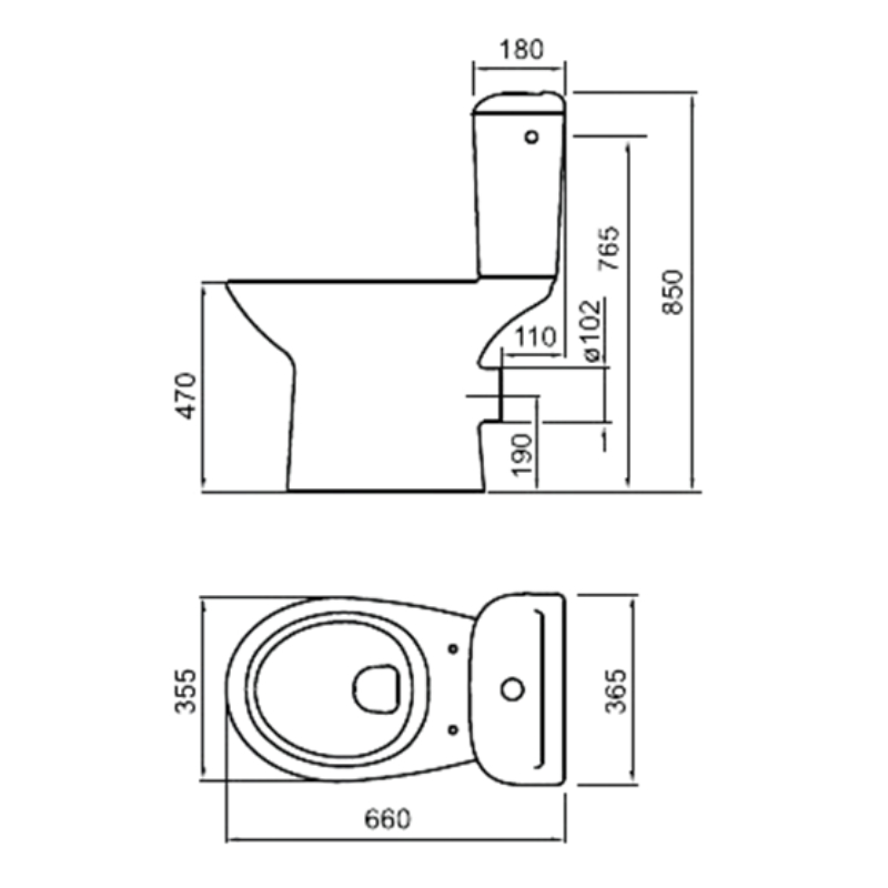 Инвалиден моноблок казанче 3/6л тоалетна седалка термопласт ⋆ MASTERHAUS