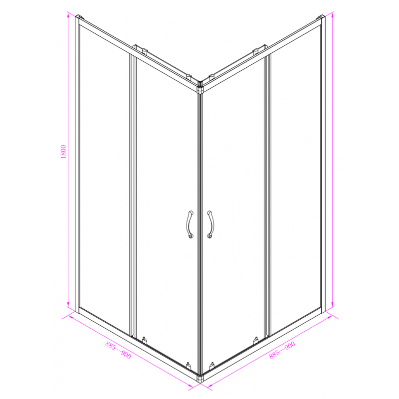 Shower cabin Cleo 90 x 90 cm, clear glass 4 mm ⋆ MASTERHAUS