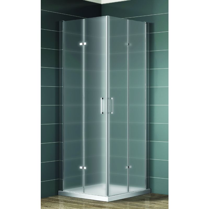 Shower cabin without shower tray 90 x 90 cm, frosted glass 6 mm ...