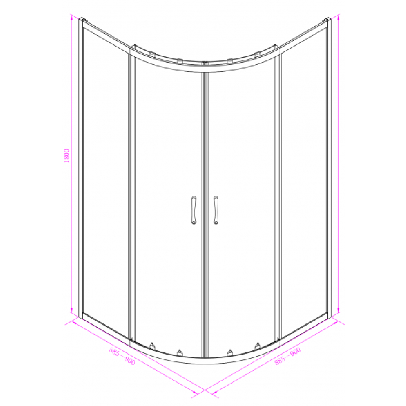 Душ кабина овал 90х90см рисувано стъкло 585/31NEW INTER CERAMIC ⋆ MASTERHAUS