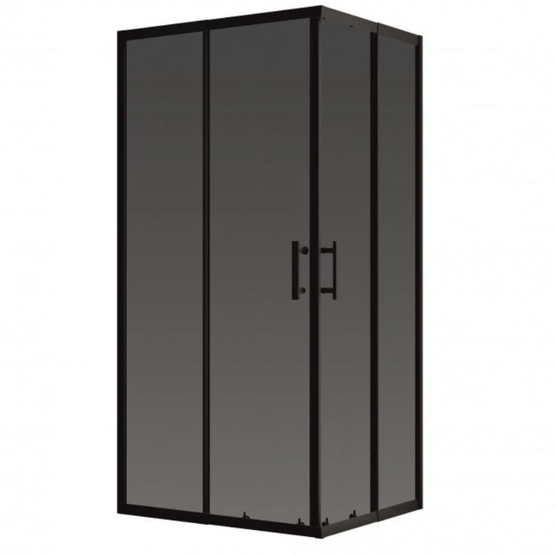 Душ кабина квадрат 78-90х190см Ханс черна матова 789G/NANO INTER CERAMIC ⋆ MASTERHAUS