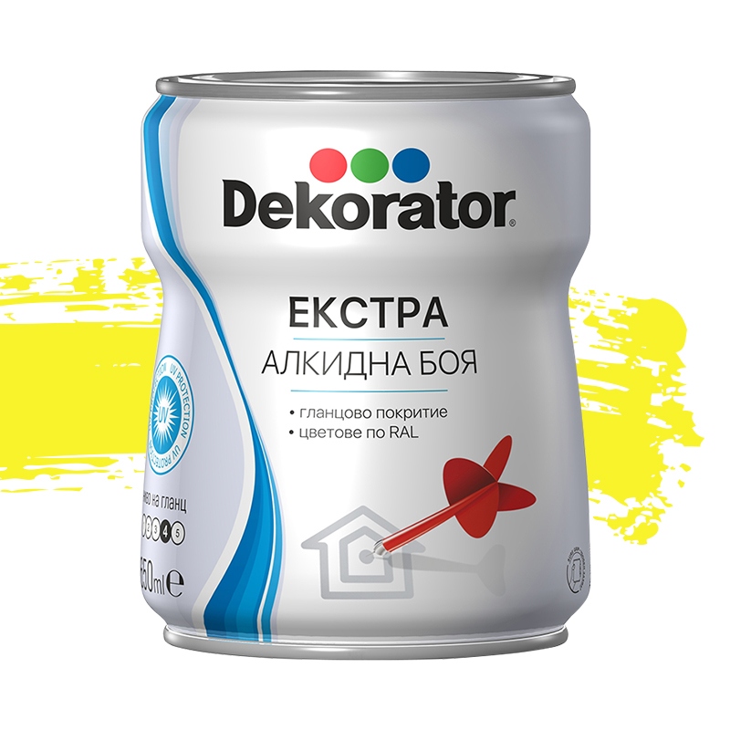 Алкидна боя за метал и дърво Екстра - 650мл, жълт цинк RAL 1018 ⋆ ...