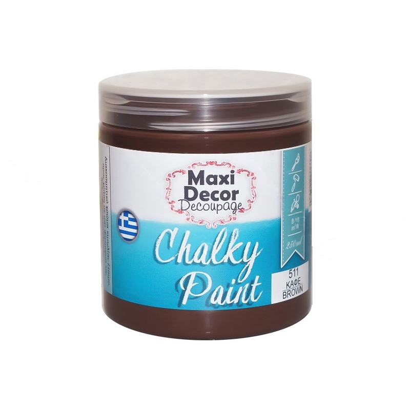 Тебеширена боя 250мл Chalky paint кафяв MAXI DECOR ⋆ MASTERHAUS
