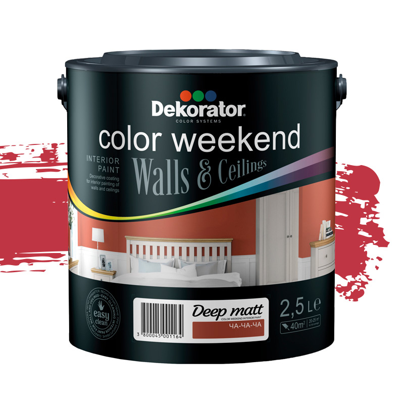 DEKORATOR Цветен латекс Мат Ча-Ча-Ча 2.5л Color Weekend Deep Matt ...