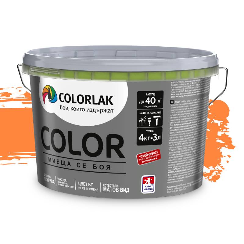 Washing latex Color V2005 - 4 kg, tangerine mat C0745 ⋆ MASTERHAUS