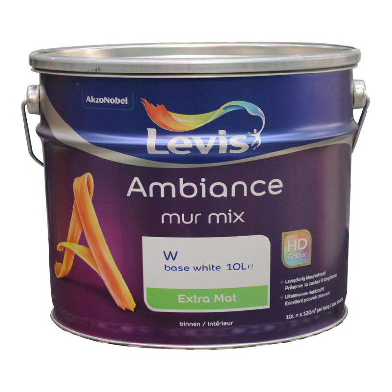 Интериорна боя екстрамат миеща 10л Ambiance Mur Extra Mat База W бяла LEVIS ⋆ MASTERHAUS