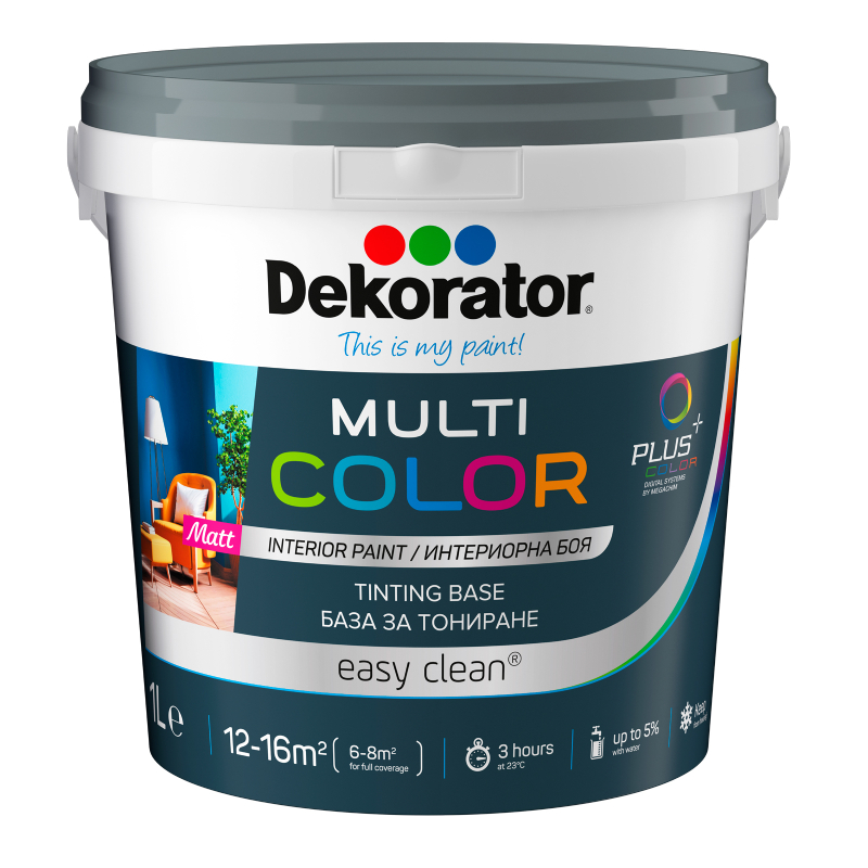Интериорна боя за тониране Multi Color база P 1л Dekorator ⋆ MASTERHAUS