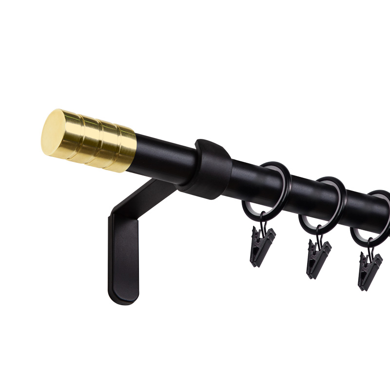 Single metal cornice Alto 160 cm, Ф 19 mm black and gold - set with ...