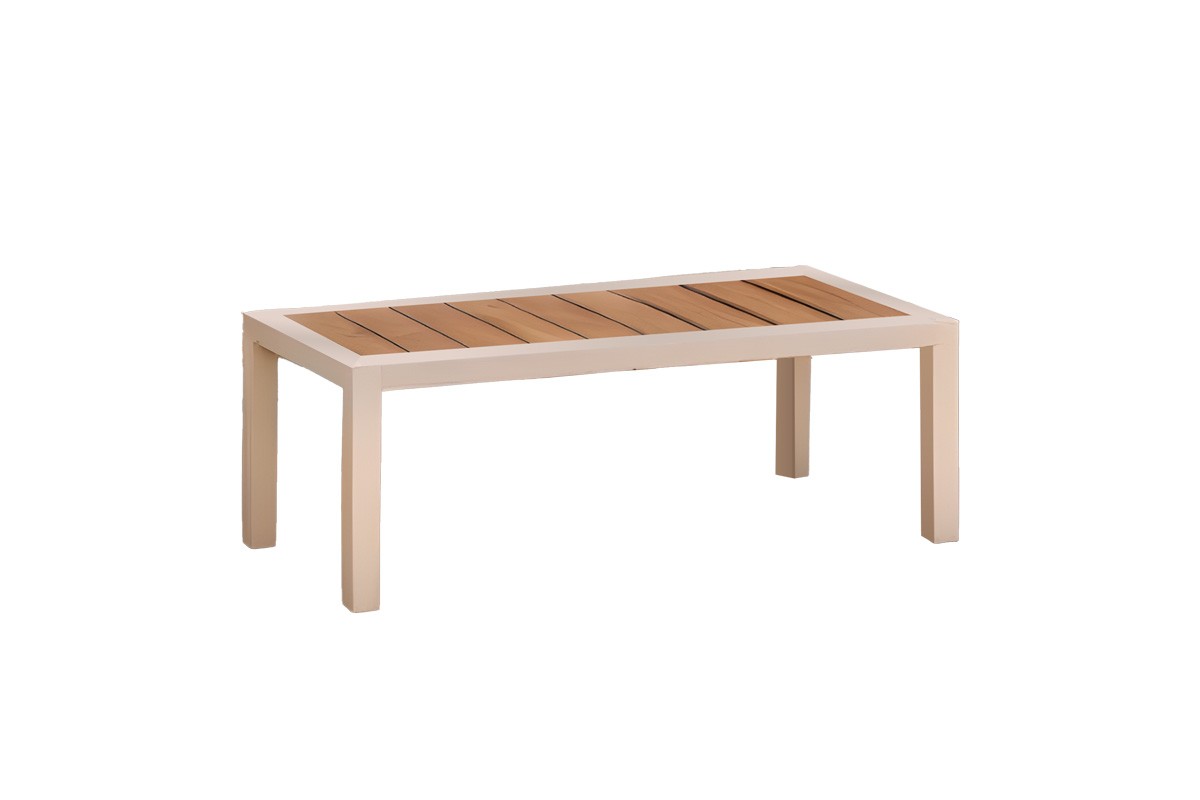 Градински сет Fashionable 4 части текстил бежов алуминий бял ⋆ MASTERHAUS