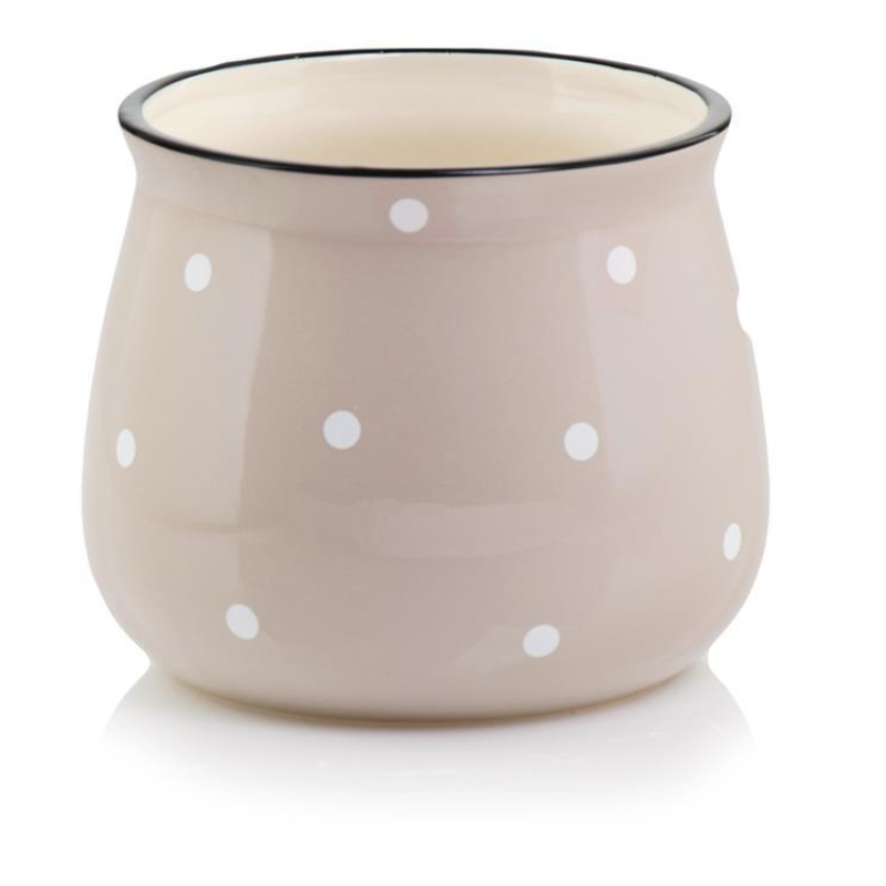 Ceramic flower pot 13x10cm cream with dots Deco POLNIX ⋆ MASTERHAUS