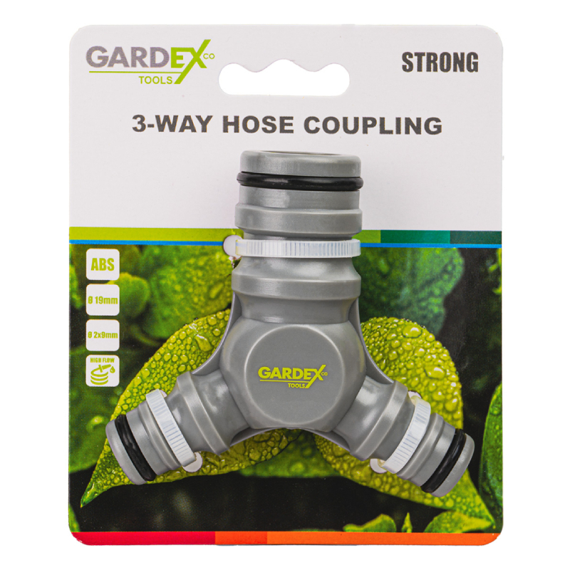 Quick connect coupler 1"x 1/2"x1/2" three-way GARDEX ⋆ MASTERHAUS