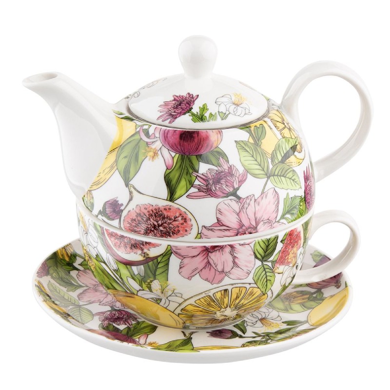 Комплект за чай - порцеланова чаша с чайник Lemon ⋆ MASTERHAUS