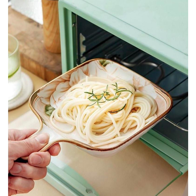 Плато керамично 22.5х16х3см Camellia с дръжка G997 ⋆ MASTERHAUS