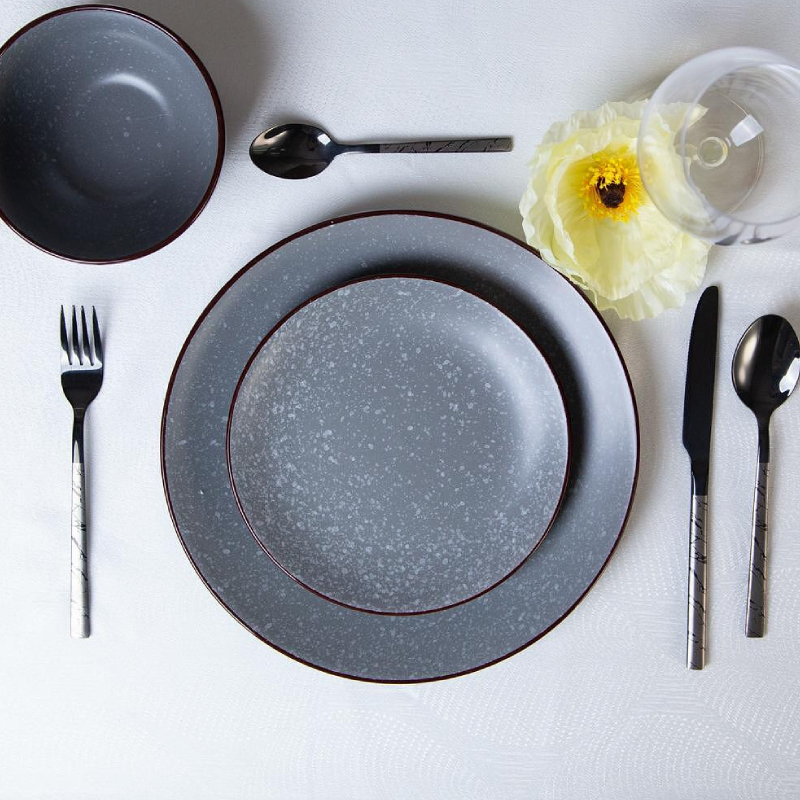 Сервиз за хранене 18 части тъмносиво ⋆ MASTERHAUS