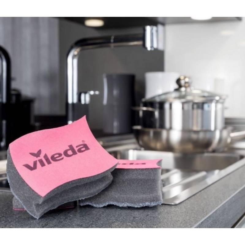 Кухненска гъба за почистване на инокс 2 броя Vileda Inox 3 в 1 ⋆ MASTERHAUS