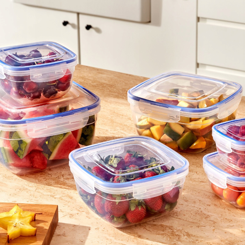 Aufbewahrungsbox 600 ml PVC luftdicht quadratisch 30403 DUNYA ⋆ MASTERHAUS