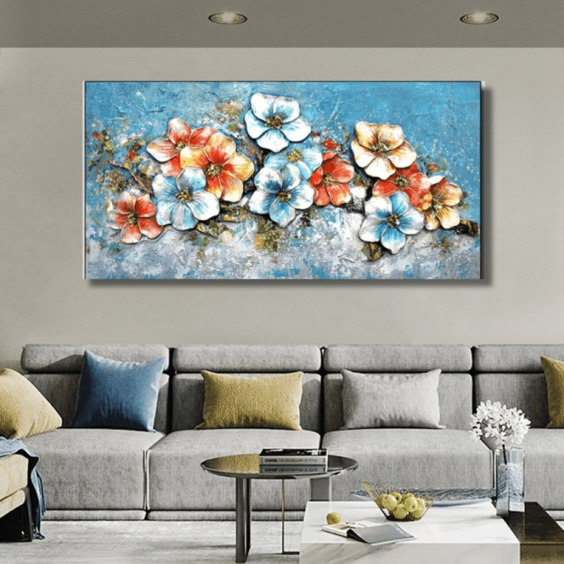 Picture with frame 70x140cm flowers 3D effect 330807 ⋆ MASTERHAUS