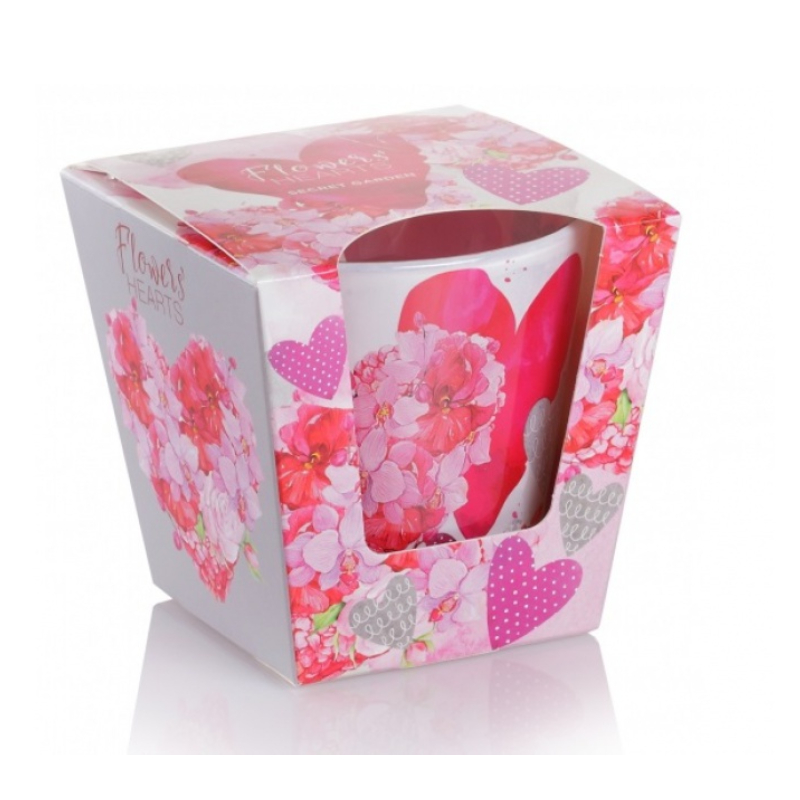 Scented candle in a glass 115g Flowers Hearts ⋆ MASTERHAUS