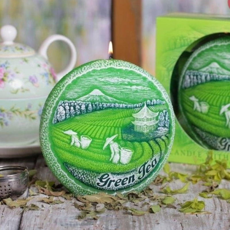Ароматна свещ диск ф130 мм Aromatic green tea ⋆ MASTERHAUS