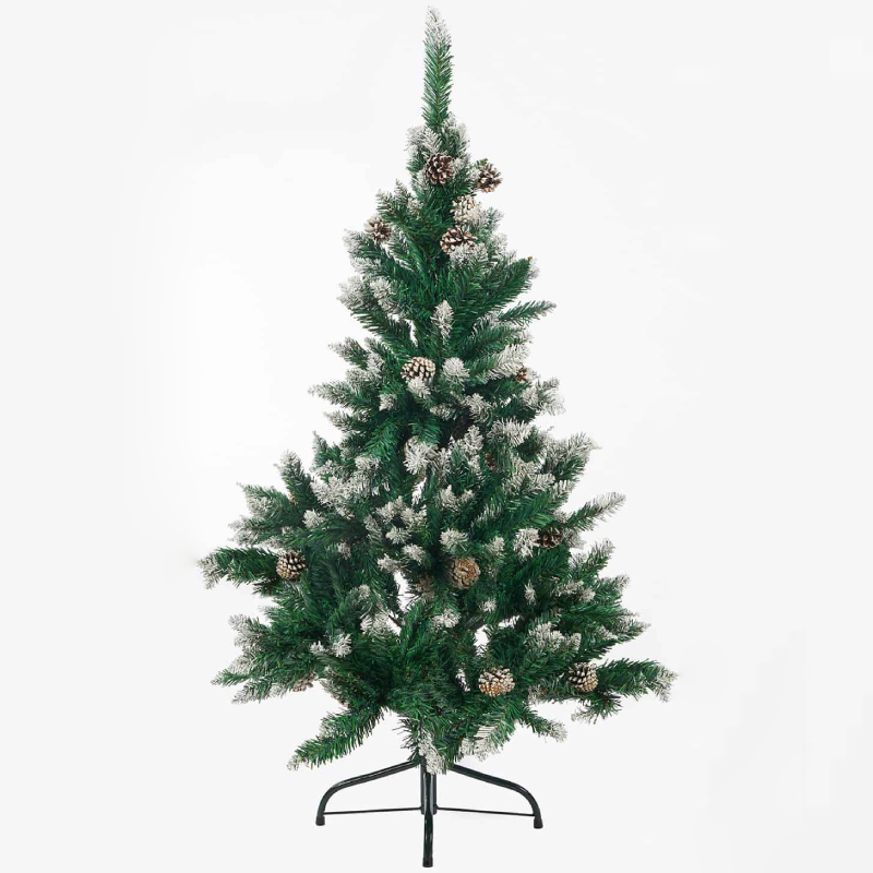 Christmas tree 120cm dark green with white top and cones 4210 ⋆ MASTERHAUS