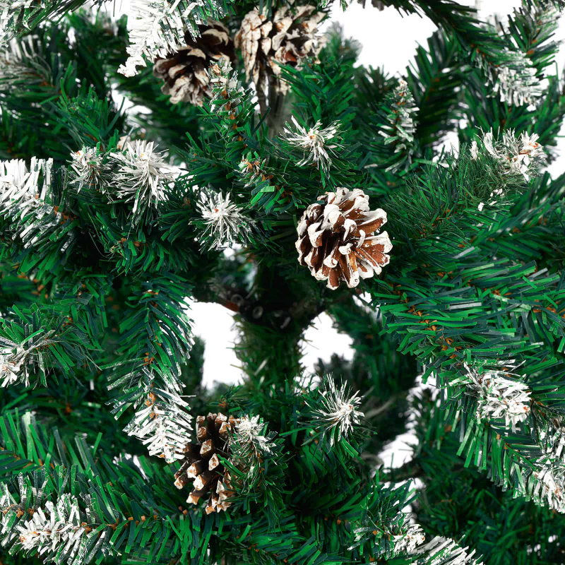 Christmas tree 120cm dark green with white top and cones 4210 ⋆ MASTERHAUS
