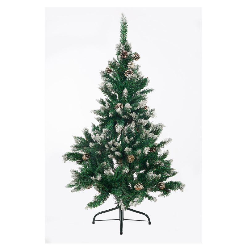 Коледна елха 150см с шишарки тъмнозелена с бял връх ⋆ MASTERHAUS