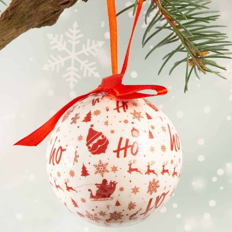 Weihnachtskugel 7,5 cm rot-weiß 24030018 ⋆ MASTERHAUS