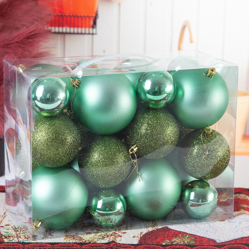 Коледни топки 24бр зелени 24033331 ⋆ MASTERHAUS