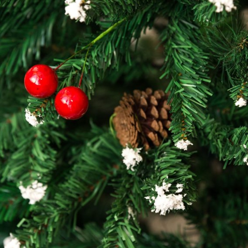 Christmas tree 150cm with snow and Christmas balls 12268 ⋆ MASTERHAUS