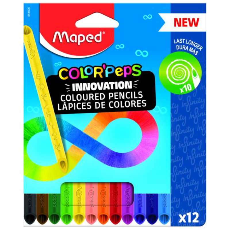 Stifte, die sich nicht anspitzen lassen, 12 Farben, Maped Colorpeps ...