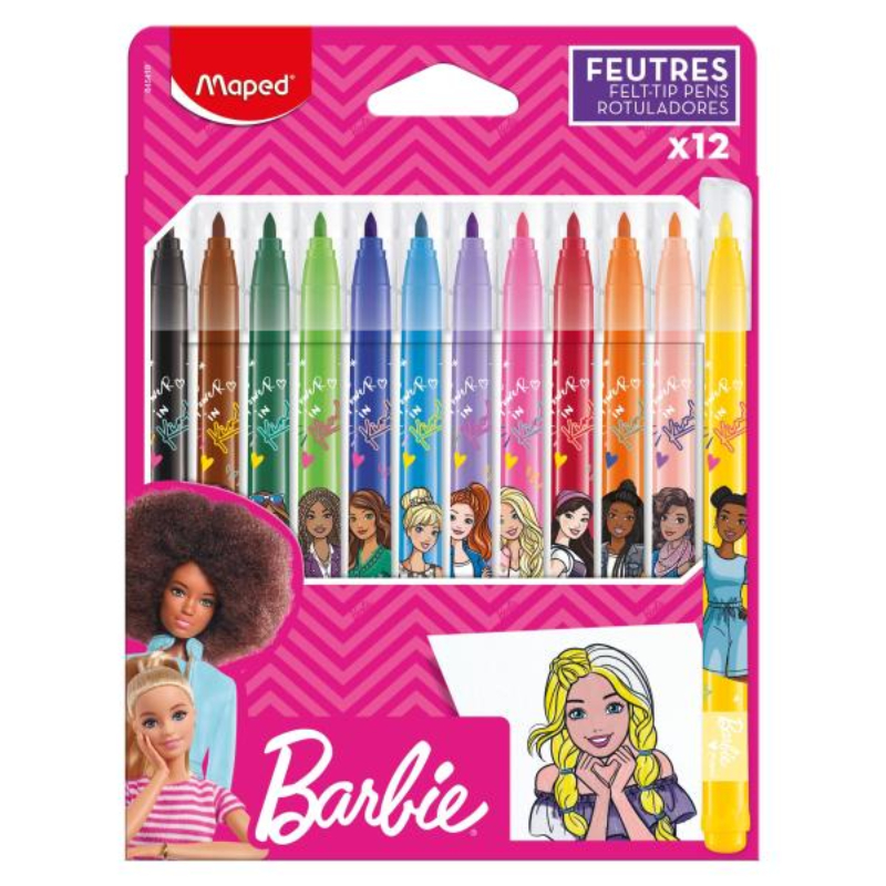 Флумастери 12 цвята Color peps Barbie 9845418 MAPED ⋆ MASTERHAUS