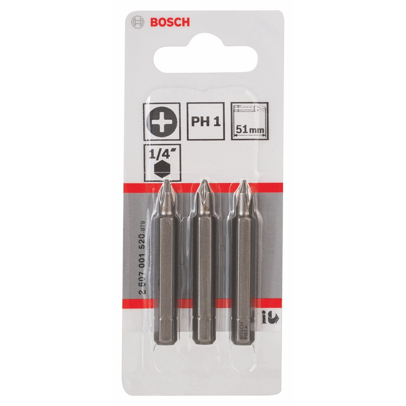 Set of 3 bits PH1 x 51mm ACC BOSCH ⋆ MASTERHAUS
