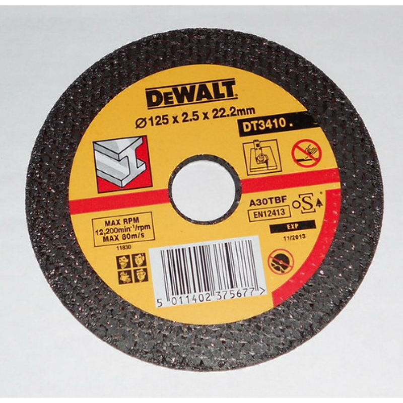 Metal cutting disc 125x22.2mm - 2.5mm, DEWALT DT3410 ⋆ MASTERHAUS