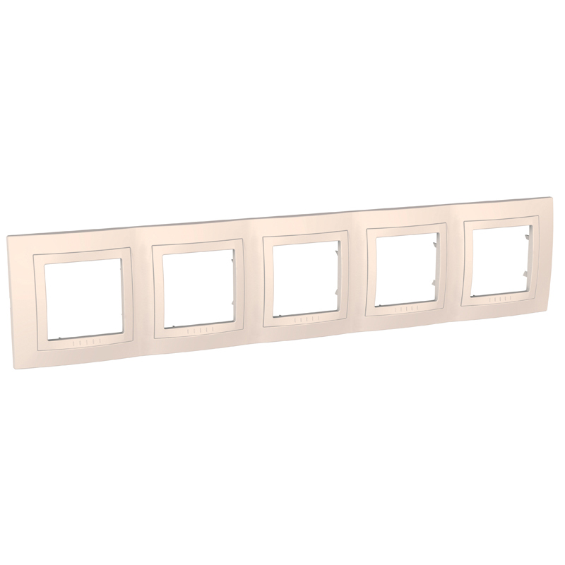 Five horizontal frame for switches and sockets, ivory UNICA ⋆ MASTERHAUS