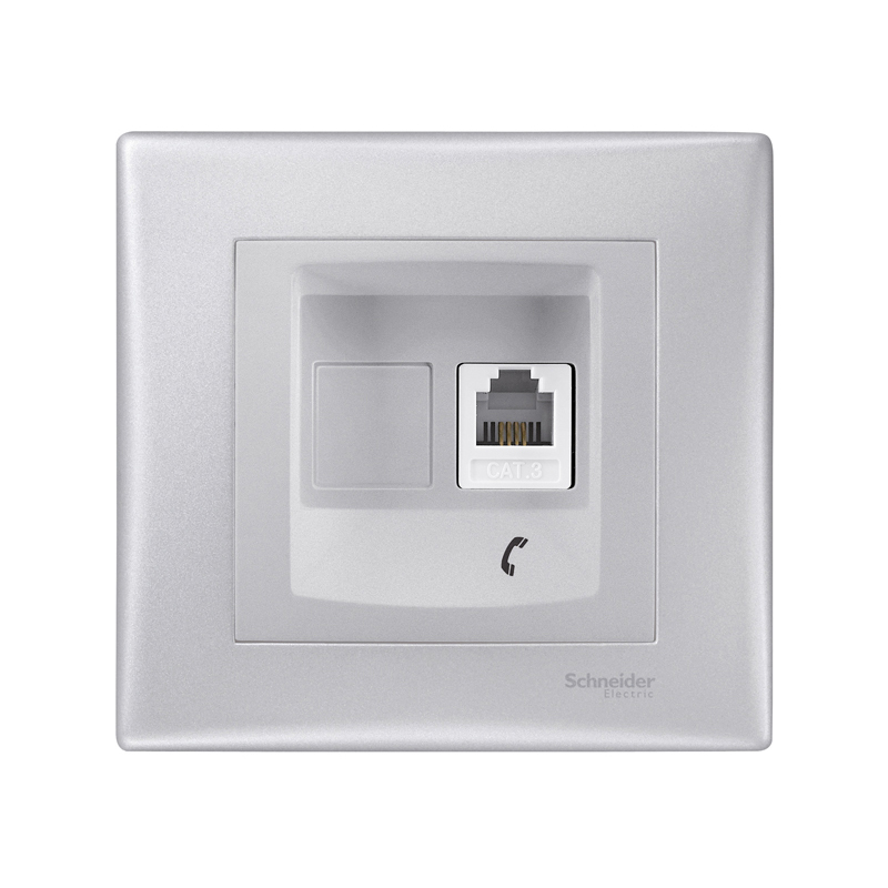 Telephone socket SEDNA RJ11 aluminum SCHNEIDER ⋆ MASTERHAUS