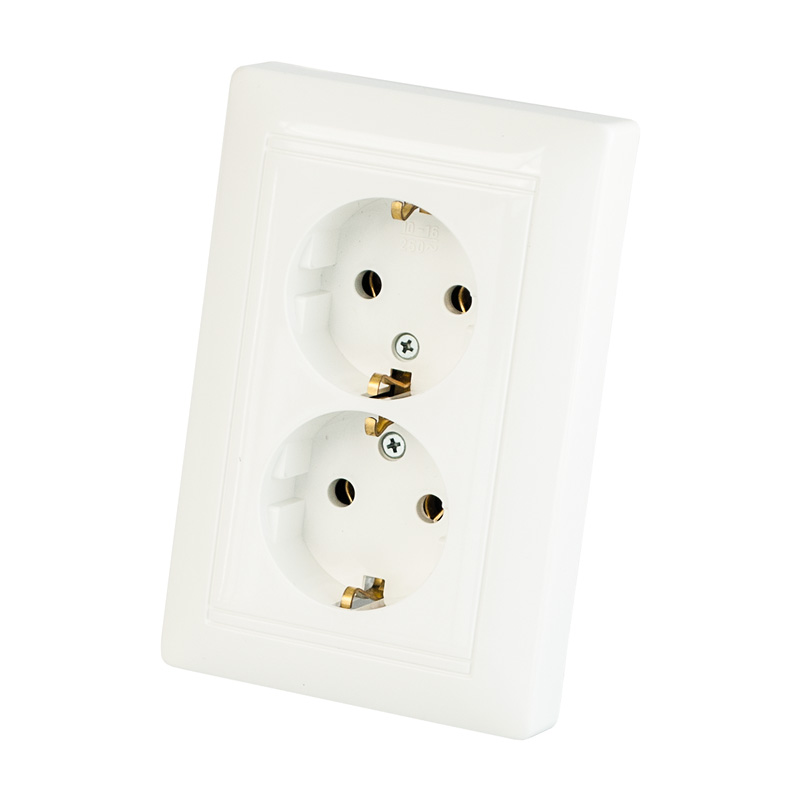 Double electrical contact oval 16A white MELOPLAM ⋆ MASTERHAUS
