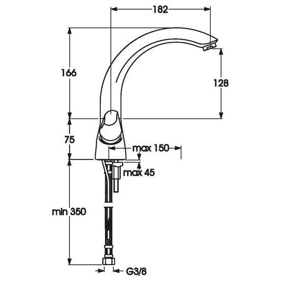 Standing faucet for kitchen sink with cast spout Ahat VIDIMA ⋆ MASTERHAUS