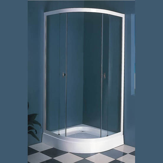 Oval white shower cabin with shower tray 90 x 90 cm INTER CERAMIC ⋆ ...