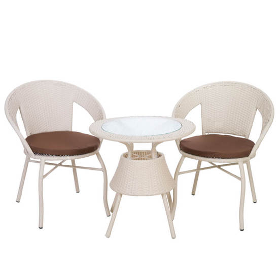 Градински комплект 3 части - изкуствен ратан ⋆ MASTERHAUS