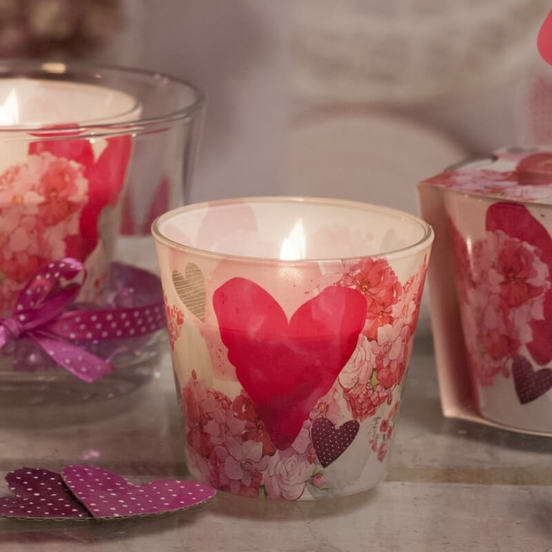Scented candle in a glass 115g Flowers Hearts ⋆ MASTERHAUS