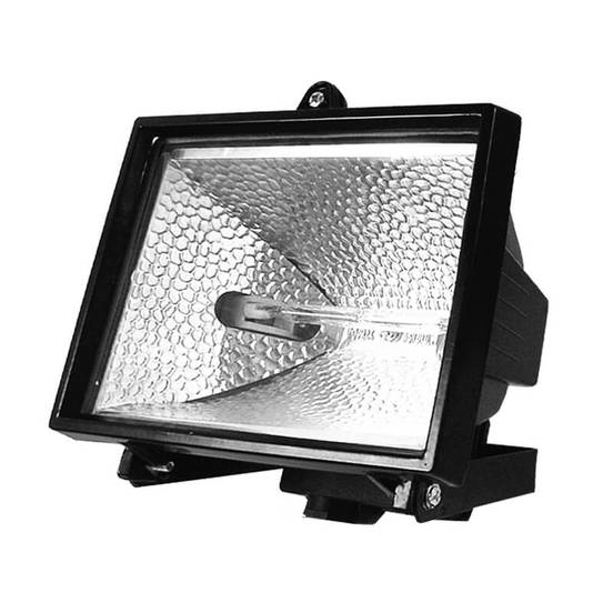 Spotlight halogen 500W R7s IP44 black ⋆ MASTERHAUS
