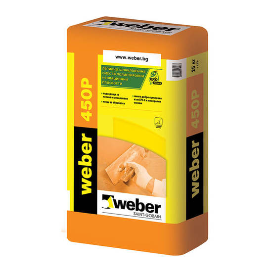 Adhesive putty mixture 25 kg 450P WEBER 42pcs/pallet ⋆ MASTERHAUS