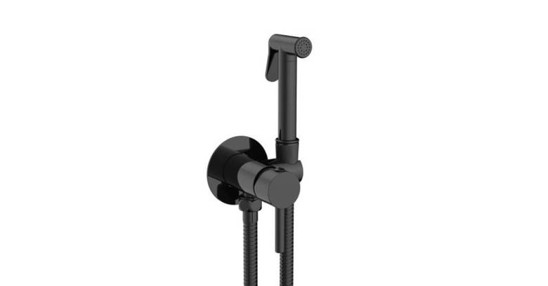 Hygienic shower set with mixer and hose PVD Black 3314 INTER CERAMIC ⋆ ...